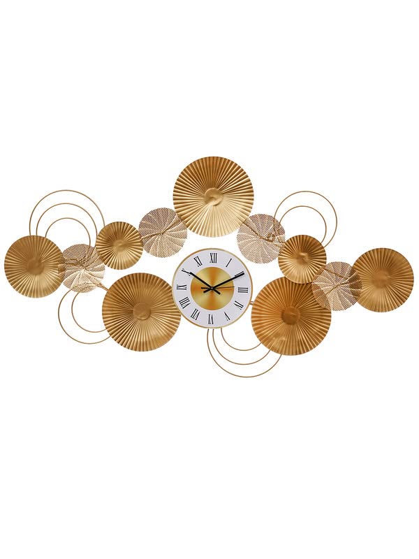 Buy Seina Designer Golden Metal Wall Clock with Roman Figure ( Size ...