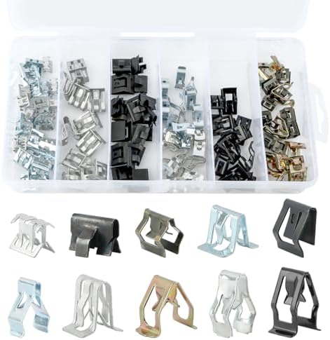 Amazon.com: TOPCNOEM 100Pcs 10 Sizes Auto Car U-Clip Metal Trim Panel ...