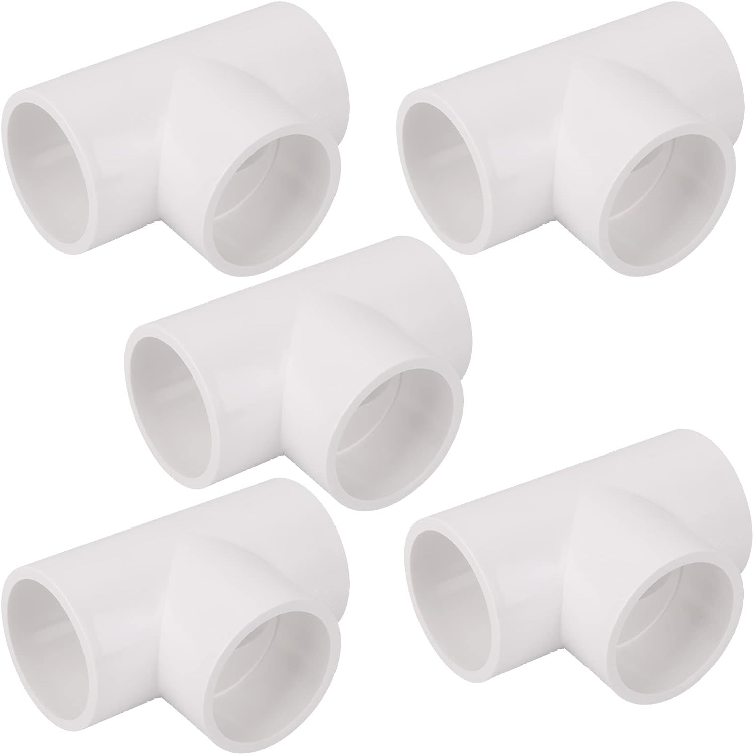 5Pack 1-1/4" PVC Tee 3 Way PVC Pipe Fittings Connector (Socket x Socket x Socket) Furniture ...