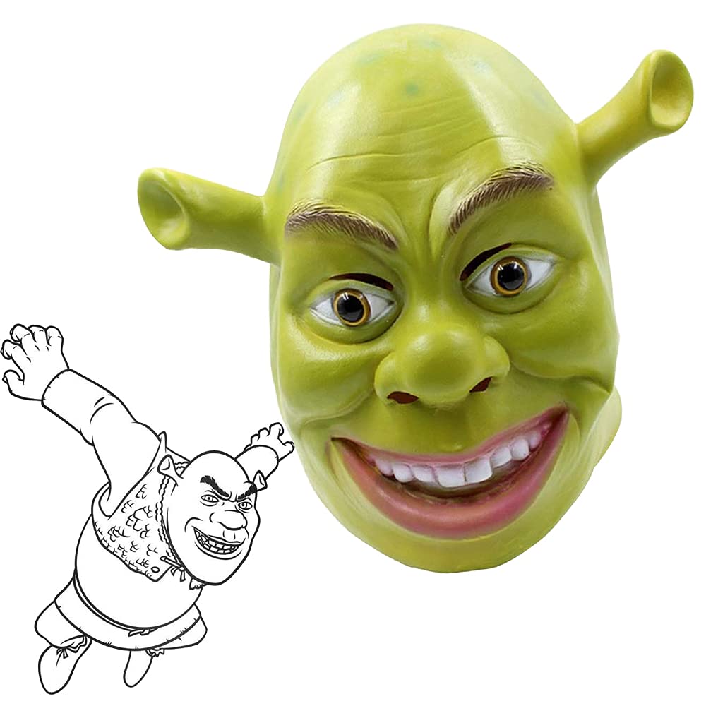 Shrek Mask Full Head Green Adult Shrek Latex Masks Halloween ...