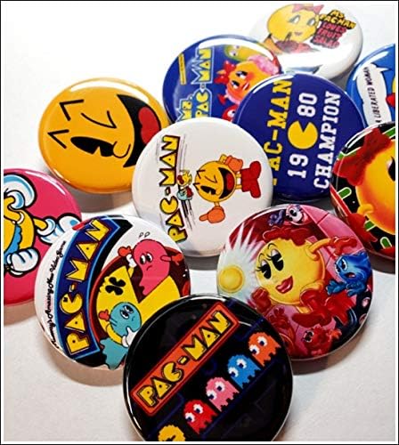 Amazon.com: Pac-Man & Ms. Pac-Man Buttons Pins : Clothing, Shoes & Jewelry