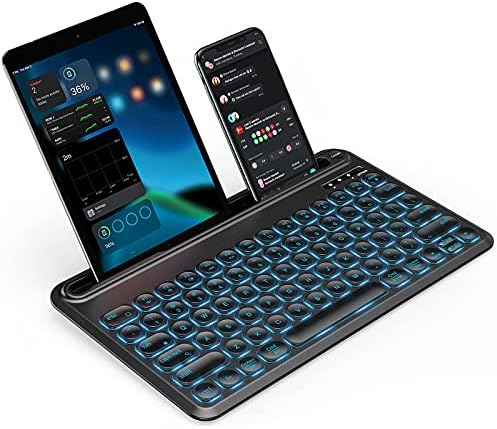 Amazon.com: seenda Backlit Multi-Device Bluetooth Keyboard, Rechargeable Illuminated Wireless ...