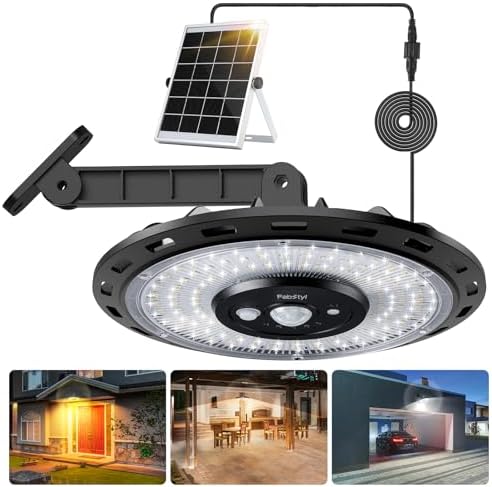 FabStyl Solar Light Indoor Outdoor, 3000LM Solar Shed Light Rotation ...