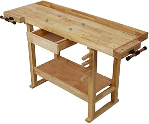 Heavy Duty Tools 60 Inch Wood Workbench with Adjustable Handle,1 ...