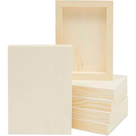 Amazon.com: Bright Creations 4 Pack Unfinished Wood Panels for Painting ...