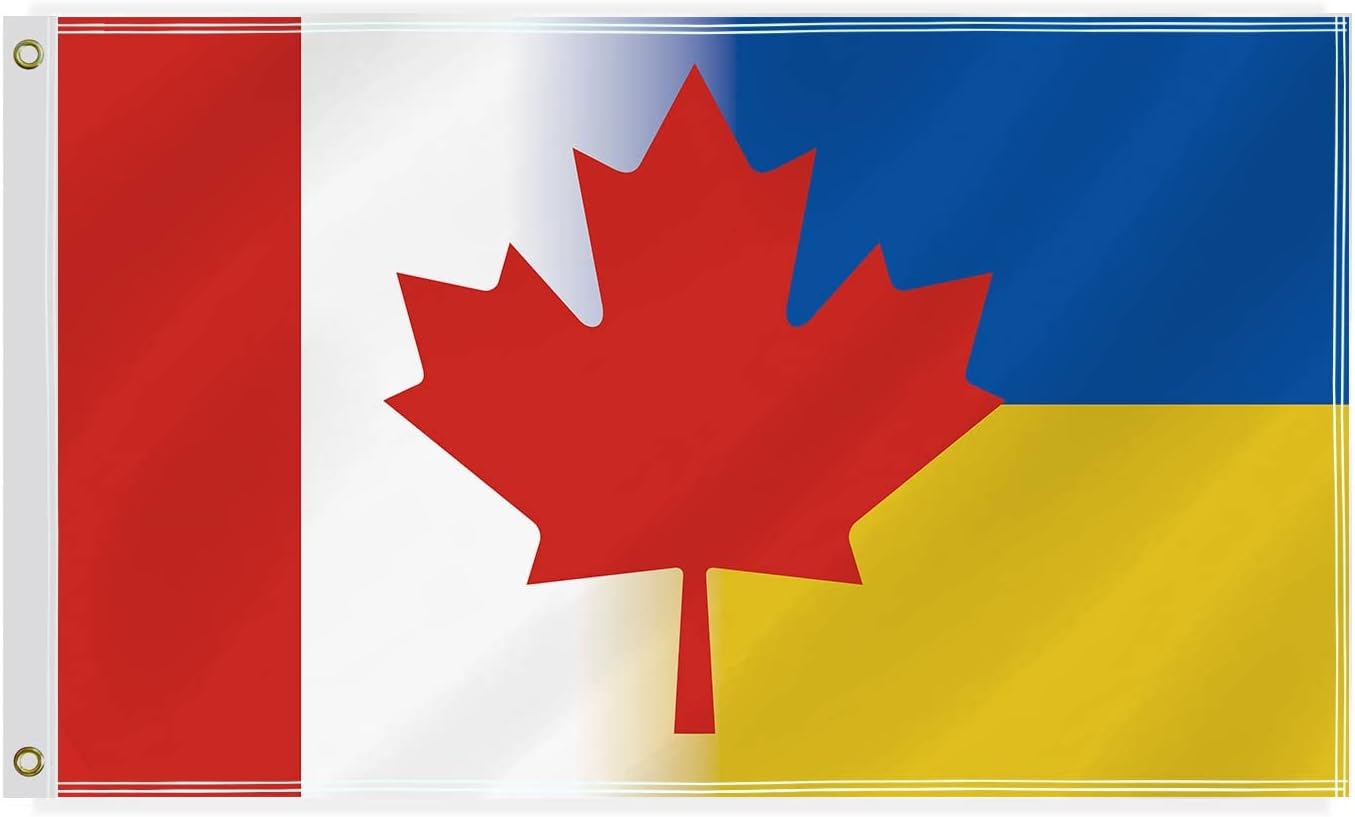 3×5 FT Canada Ukraine Flag,Large Canadian Ukrainian Friendship Decor ...
