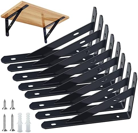 Shelf Brackets Heavy Duty, 8 Pack Triangle Shelving Brackets, Wall ...