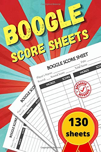 Buy Boggle Score Sheets: 130 Large Boggle Score Sheet Pages For ...