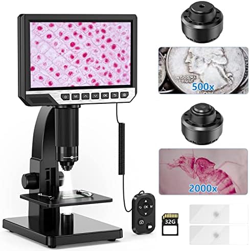 Amazon.com : 7" LCD Digital Microscope 1200X 12MP Coin Microscope for ...