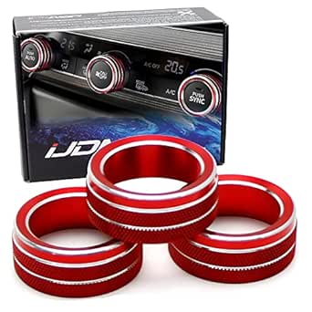 iJDMTOY 3pcs Sports Red Anodized Aluminum AC Climate Control Switch ...