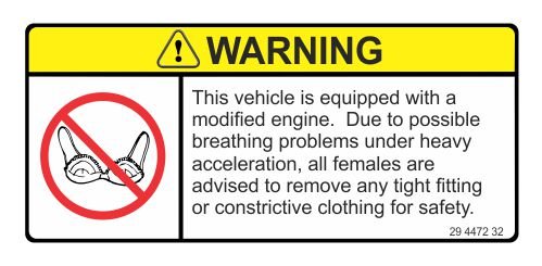 Buy JS Artworks Warning This Vehicle is Equipped with a Modified Engine ...