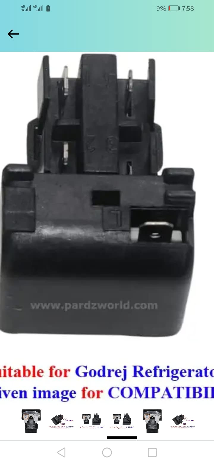 PARDZWORLD Compressor Relay 3 Pin & Overload Protector [OLP] Assembly - BC Type Suitable for ...