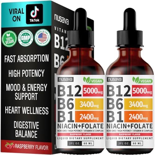 Amazon.com: aSquared Nutrition Vitamin B12 Sublingual Liquid Drops ...