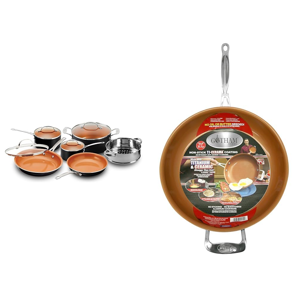 Amazon.com: Gotham Steel 10 Piece Pots and Pans Set Nonstick Cookware ...