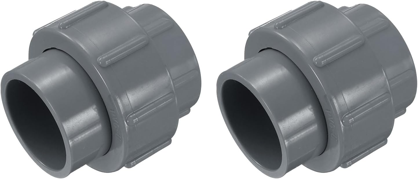 Amazon.com: uxcell 2 Pcs 1.2" Union PVC Coupling Pipe Fitting (Socket x ...