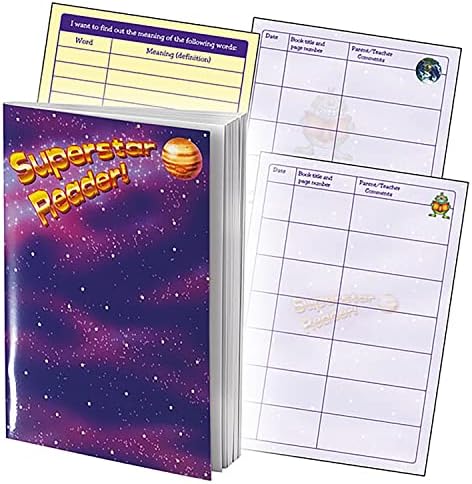 1 Space Themed Superstar Reader 40 Page Reading Record Book A5 Primary ...