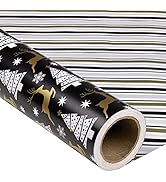 Amazon.com: MAYPLUSS Kraft Christmas Wrapping Paper Roll - Mini Roll ...