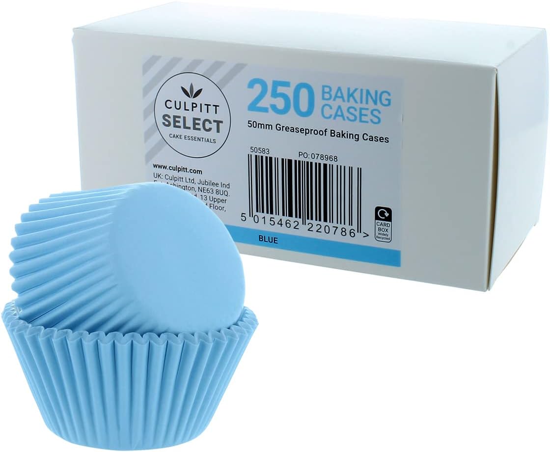 Culpitt Select Blue Baking Cases, Greaseproof Paper Baking Cups, 50mm ...
