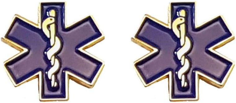 Amazon.com: Star of Life Mini Lapel Pin Set Gold EMS Paramedic EMT ...