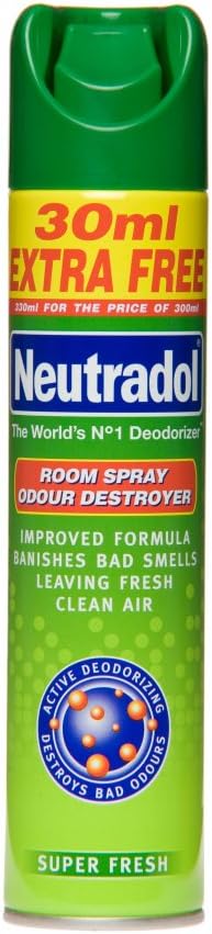 Neutradol Odour Destroyer Air Freshener Super Fresh Aerosol Spray, 330 ...