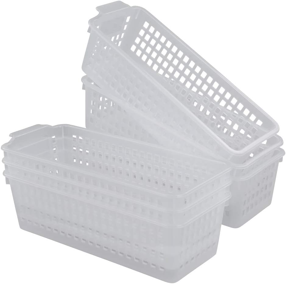 Amazon.com: Anbers 4 Pack Slim Storage Baskets for Shelves, Small ...