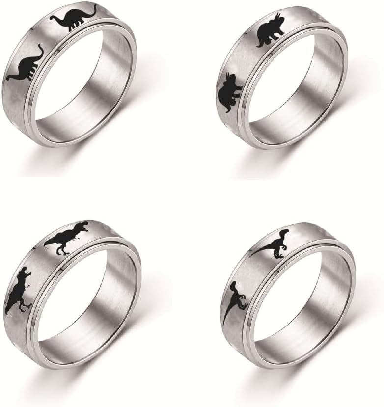 Hilufiet Dinosaur Rotable Titanium Steel Decompression Rings ...