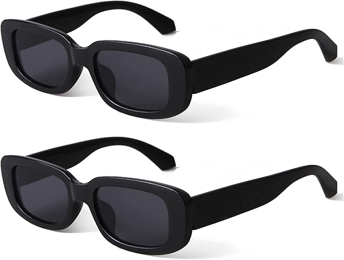 Amazon.com: KUGUAOK Retro Rectangle Sunglasses Women and Men Vintage ...