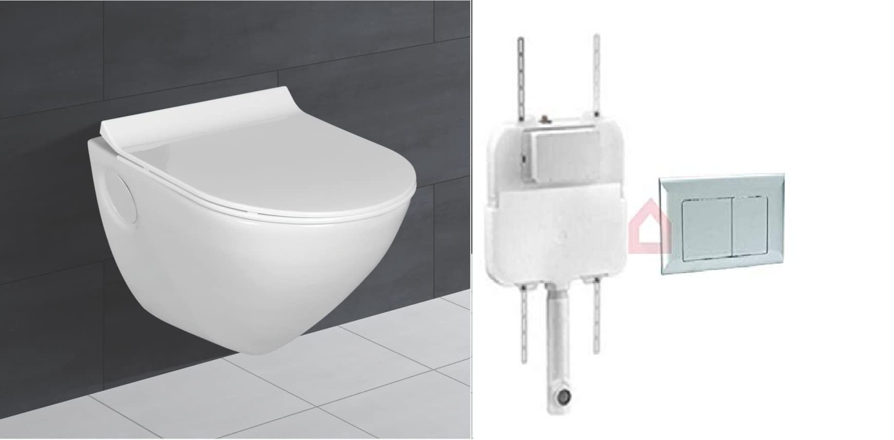 Buy Water Closet Wall ed with Soft Seat Cover American Standard in-Wall ...