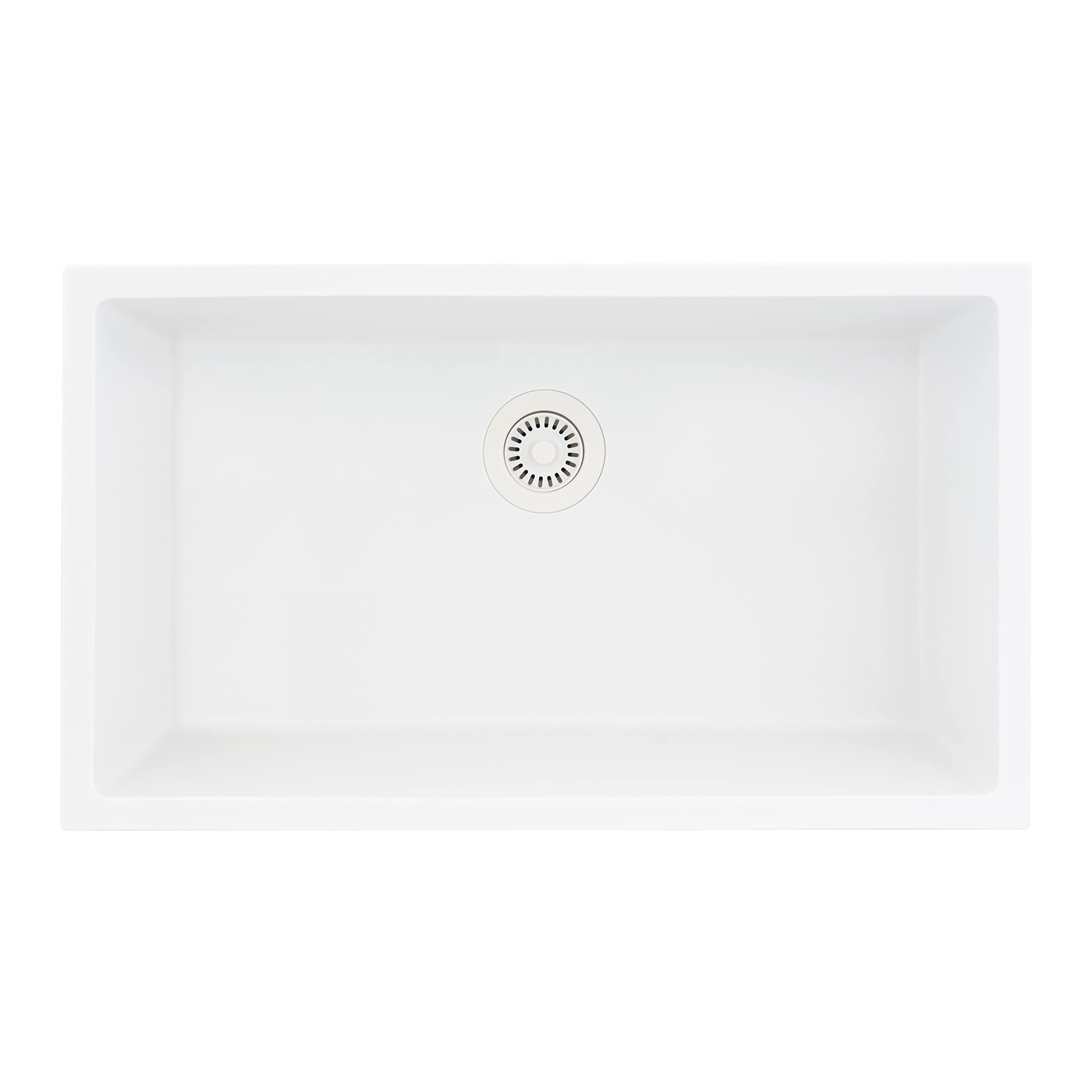 Buy Koozzo Composite Granite Single Kitchen Sink, Ivory White, 32-7/8 ...