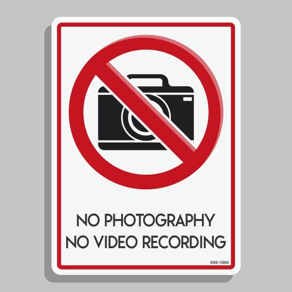 Aditya Sign® NO PHOTOGRAPHY NO VIDEO RECORDING Sign for Office ...