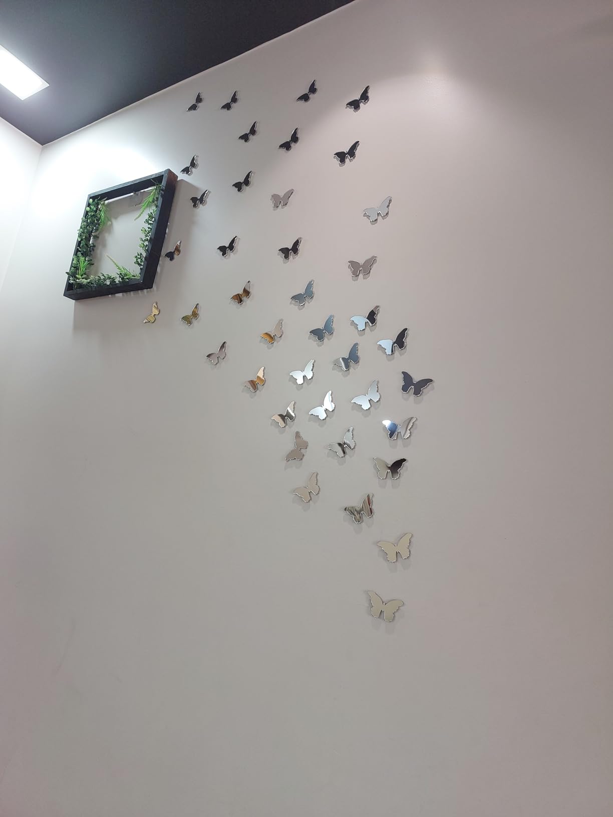VAH- Kya Bat Hai !! Butterfly Silver -Glass Stickers for Wall ...