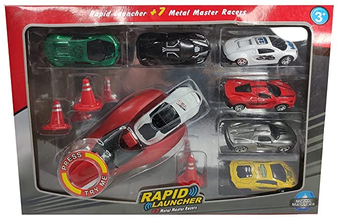 Buy Toy House Happy Kids Rapid car Launcher with 7 Metal Master Racer ...