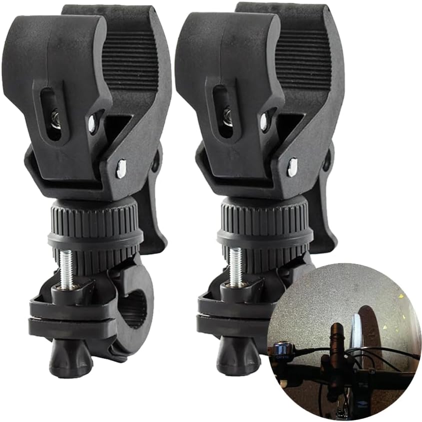 Amazon.com : Yenux 2pcs Universal Flashlight Bike Mount Bike Handlebar ...