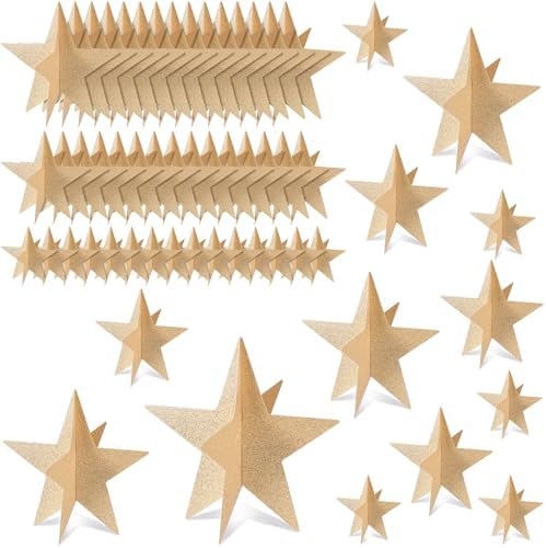 Amazon.com: Sinload 45 Pcs Star Centerpieces 3D Star Decorations for ...