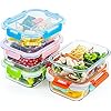 Amazon.com: UMEIED Glass Meal Prep Containers 3 Compartment with Lids ...