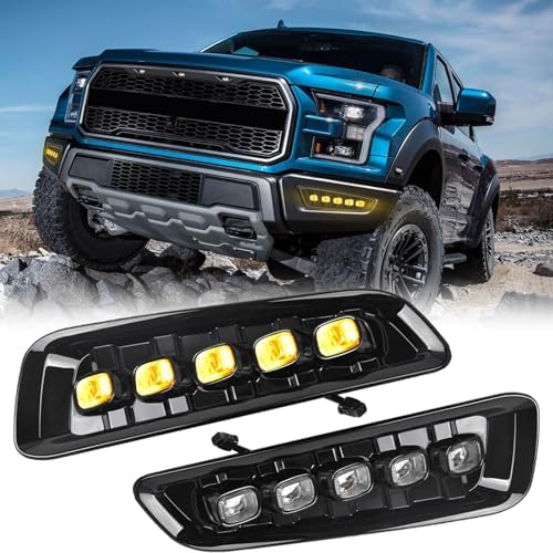 Amazon.com: LED Fog Lights With Amber Sequential Turn Signal For Ford ...