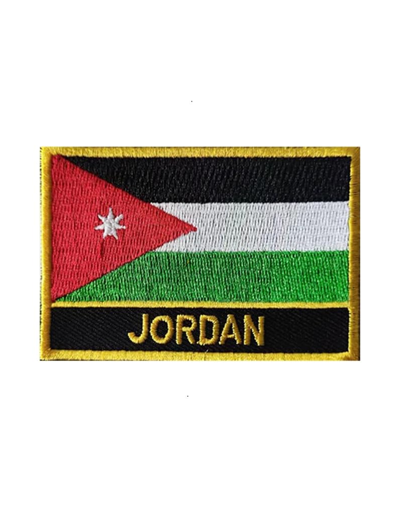 Amazon.com: Uijokdef 1 PCS Jordan Flag Patches Iron On or Sew On Embroidered Tactical Military ...