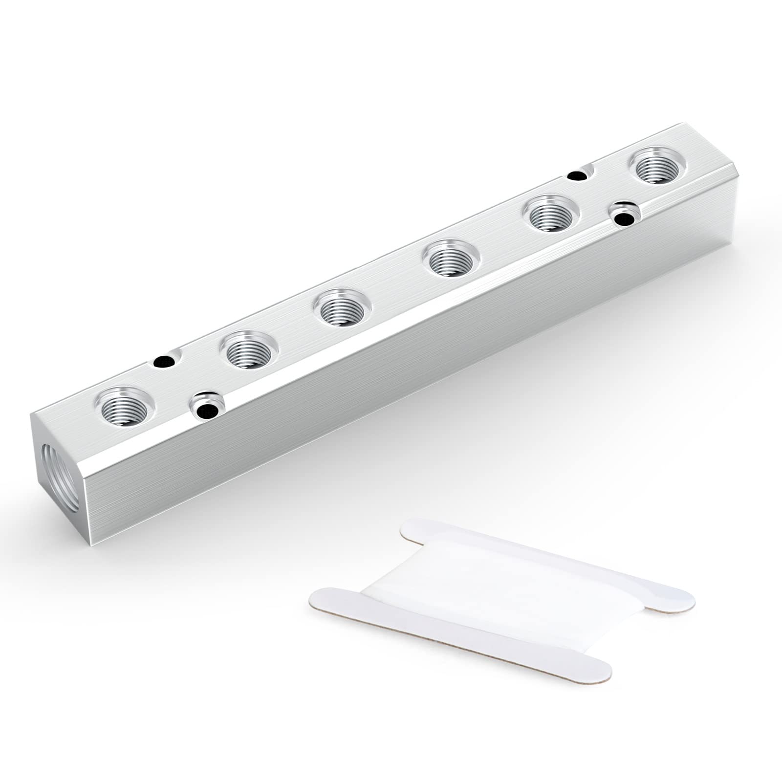 Snapklik.com : 2PCS Aluminum 6 Way 8 Port Pneumatic Manifold Air ...