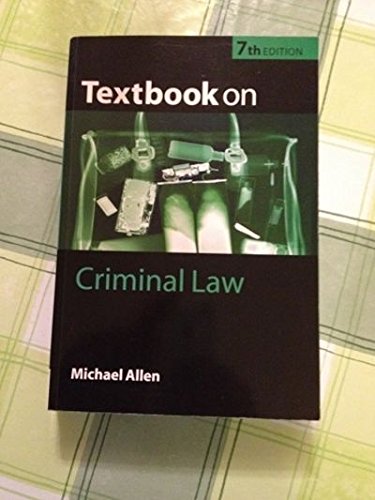 Textbook on Criminal Law: Allen, Michael: 9780199260690: Amazon.com: Books