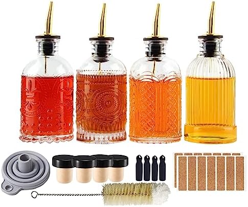 Amazon.com: Furnizone Glass Syrup Dispenser Set - 4 Pack 7oz Bottles ...