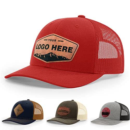 Amazon.com: Personalized Custom 112 Style Trucker Leather Patch Hat for ...