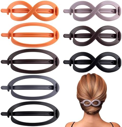 Amazon.com : HINZIC 8Pcs Matte French Oval Barrette Clips for Women ...