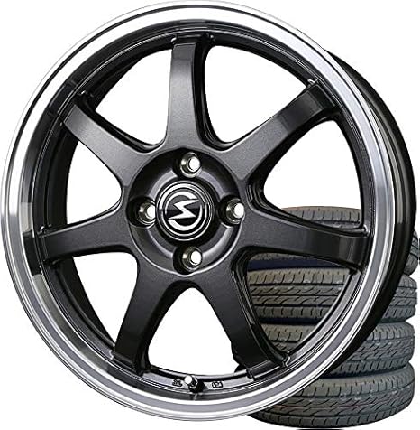 Amazon | 【サマータイヤ・ホイール 4本セット】 S-7S (14×4.5J 4-100 ET45) ガンメタ/リムポリッシュ + ブリヂストン(Bridgestone) ネクストリー ...