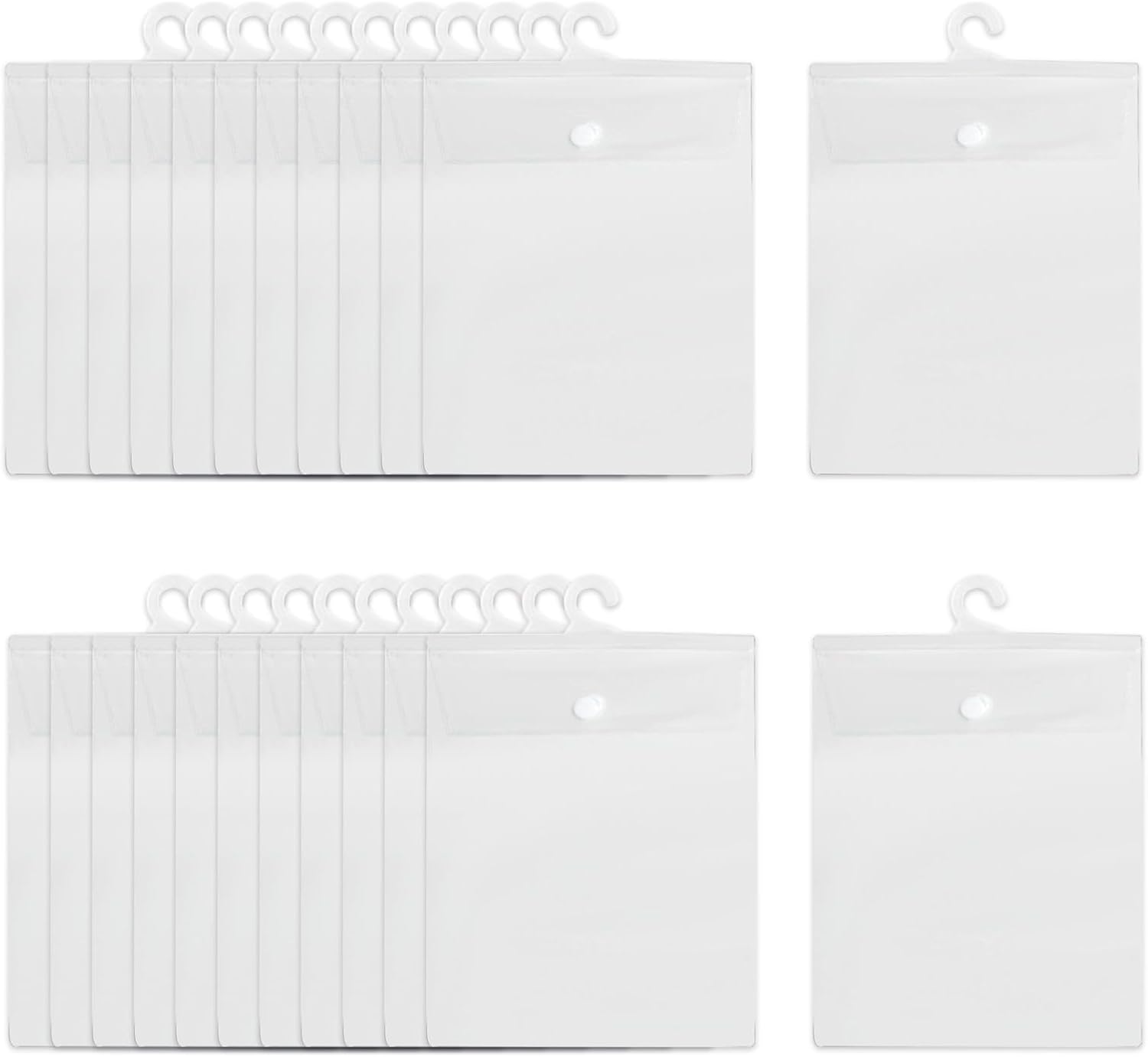 Amazon.com: 24pcs Clear Hanging Storage Bags, Large Hook 12.6x10 Inch ...