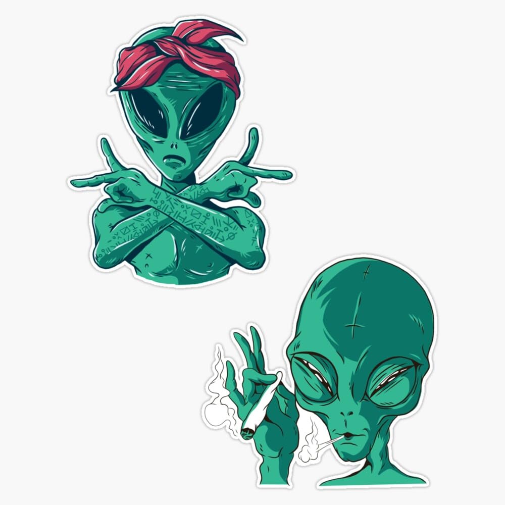 Weed And Alien Tattoos