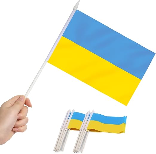 Amazon.com : Anley Ukraine Mini Flag 12 Pack - Hand Held Small ...