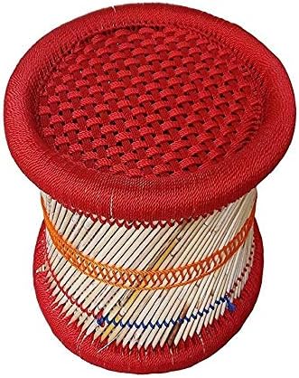 Truvic Handmade Bamboo Cane Muddi/Stool - 14 Inch, 10 Inch, Multicolor ...