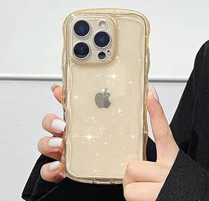 Amazon.com: FABSPARK Phone Case for iPhone 15 Plus,Cute Clear Curly Wavy Frame Wave Case with ...