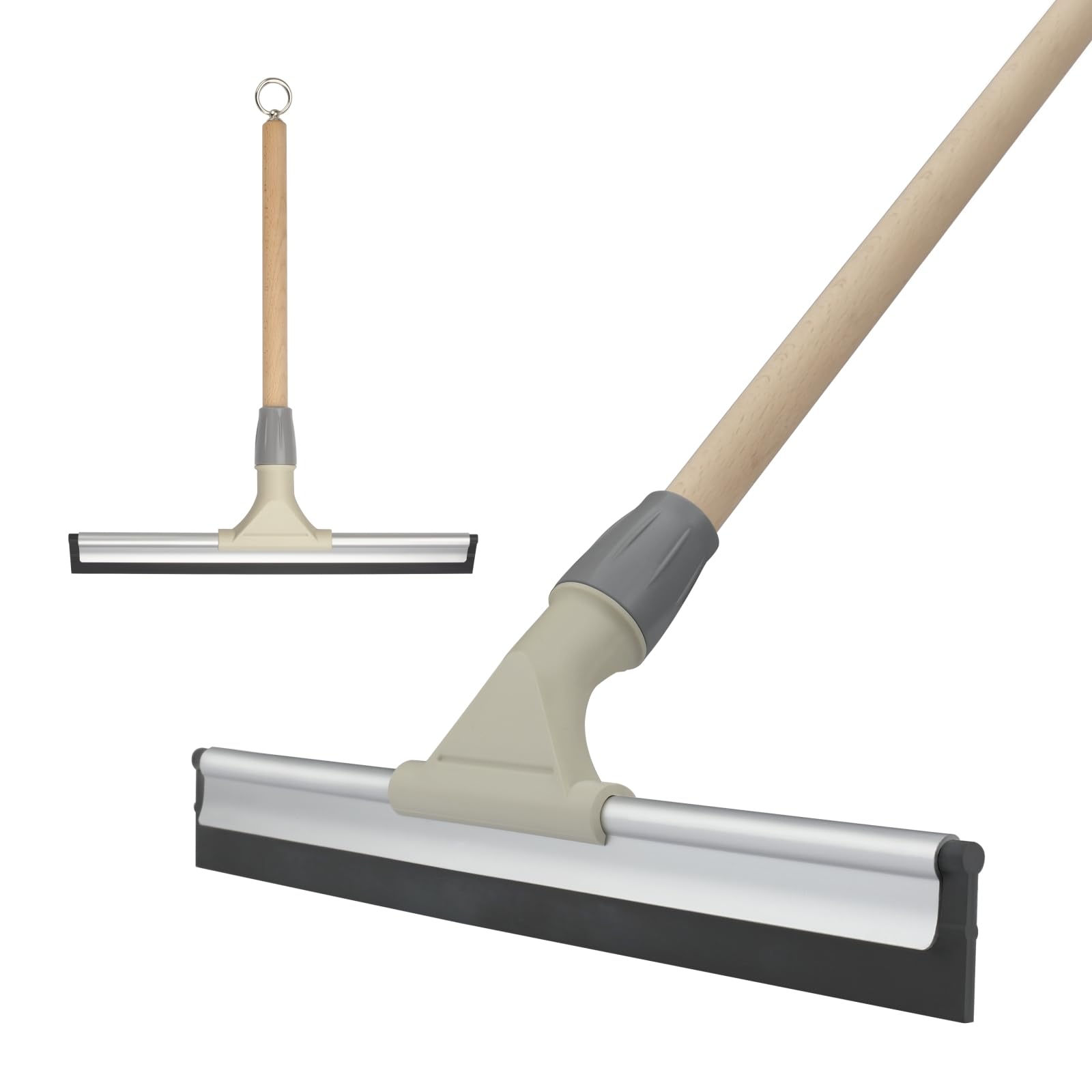 Amazon.com: Wellko Floor Squeegee, 14'' Rubber Squeegee Blade with 18'' Long Wooden Handle ...