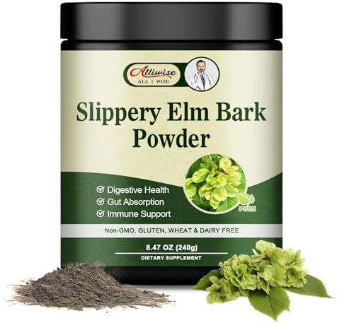 Slippery Elm Bark Powder 240g,Pure Slippery Elm Powder Natural Herbal ...